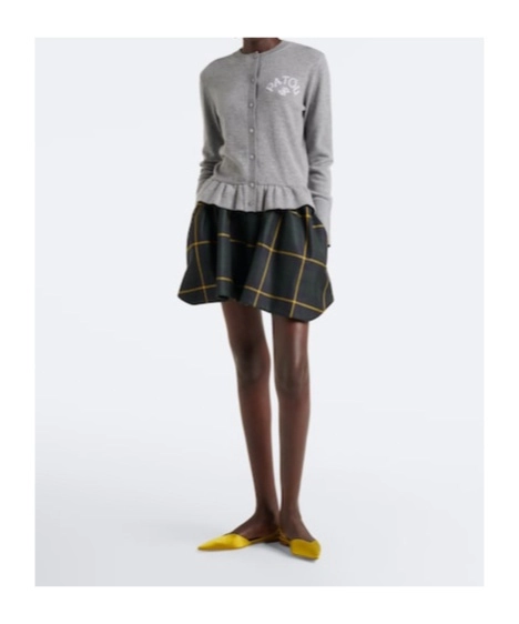 PATOU Checked Virgin Wool Shorts