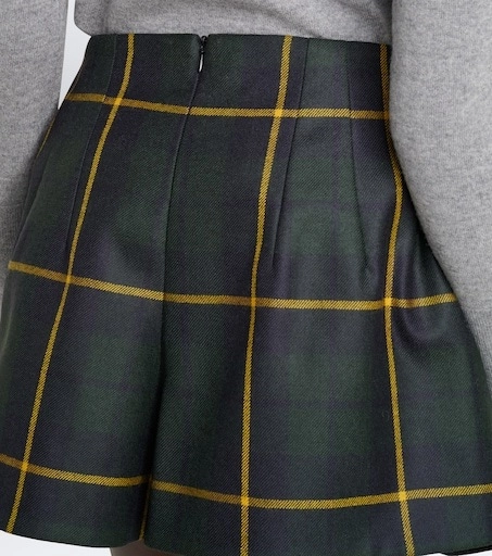 PATOU Checked Virgin Wool Shorts