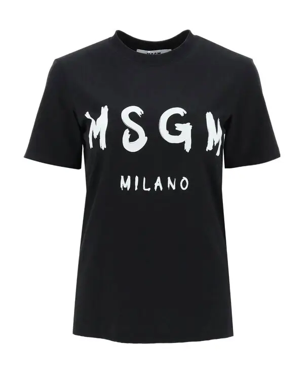 MSGM Graffiti Logo-print T-shirt