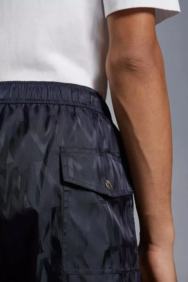Moncler Monogram Jacquard Swim Shorts