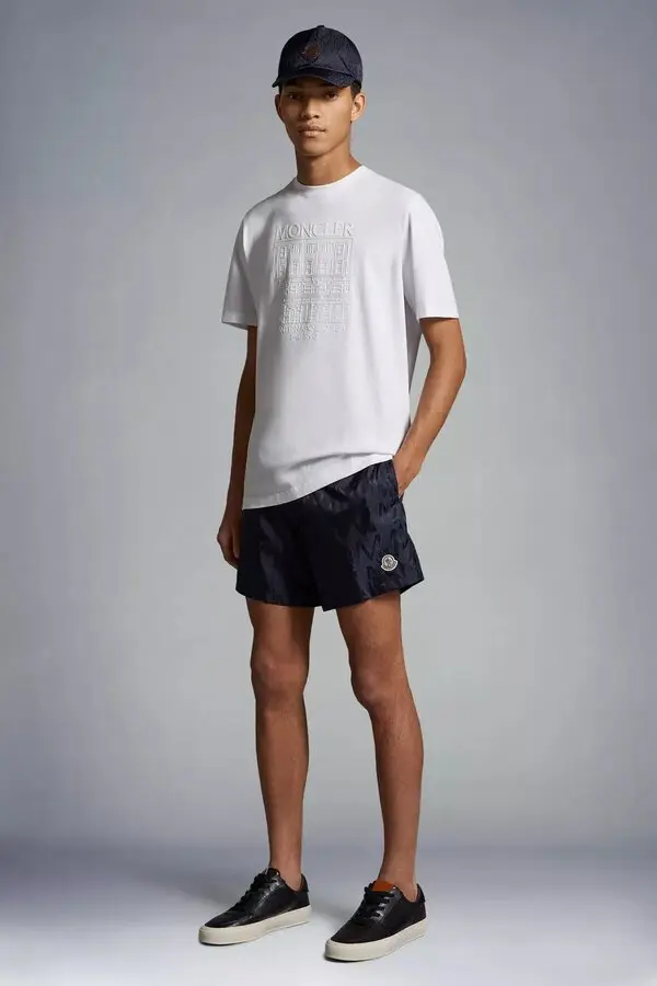 Moncler Monogram Jacquard Swim Shorts