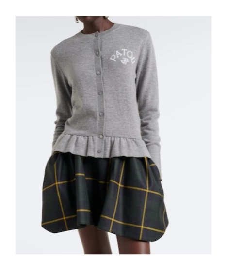 PATOU Jacquard Logo Wool And Cashmere Cardigan