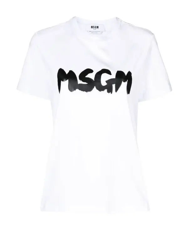 MSGM Logo Printed Crewneck T-shirt