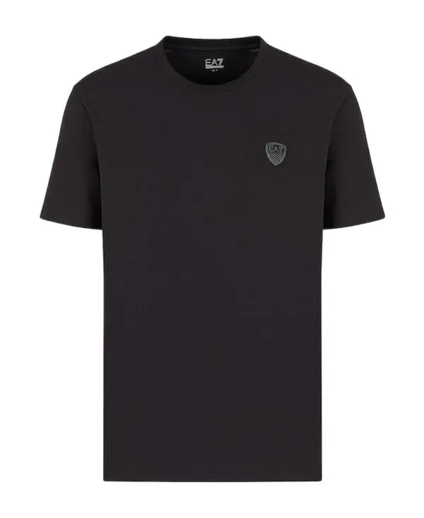 EA7 Logo-patch Cotton T-shirt - Black