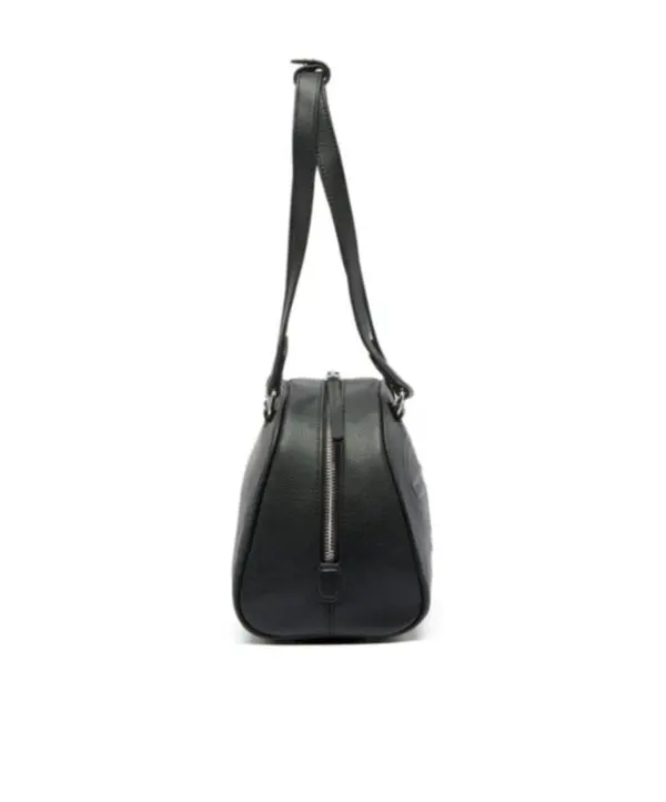 DIESEL® 1dr Embossed Logo Leather Dome Boston Bag