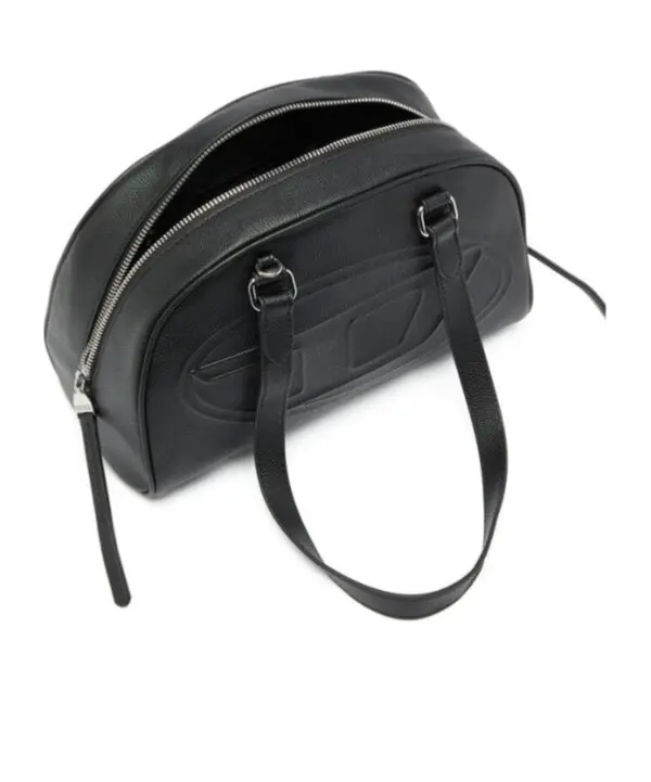DIESEL® 1dr Embossed Logo Leather Dome Boston Bag