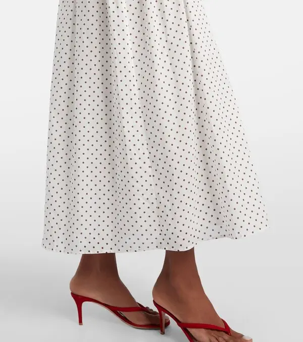 Posse Edie Polka-dot Halterneck Midi Dress - White