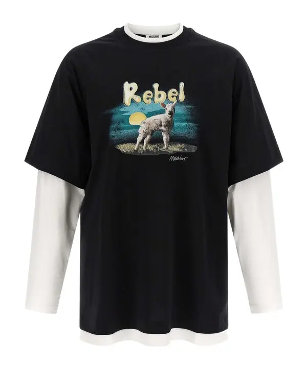 Moschino Double Layer 'rebel' T-shirt - Multi-color
