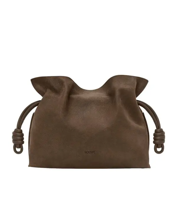 Loewe Medium Flamenco Clutch In Grained Nubuck