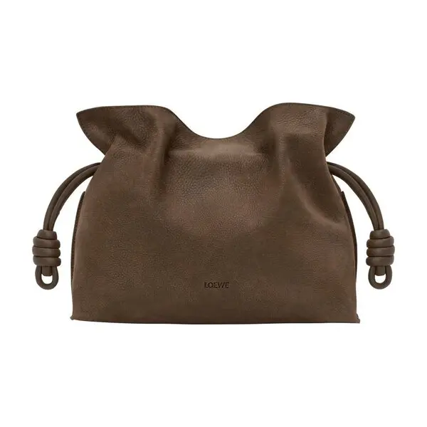 Loewe Medium Flamenco Clutch In Grained Nubuck