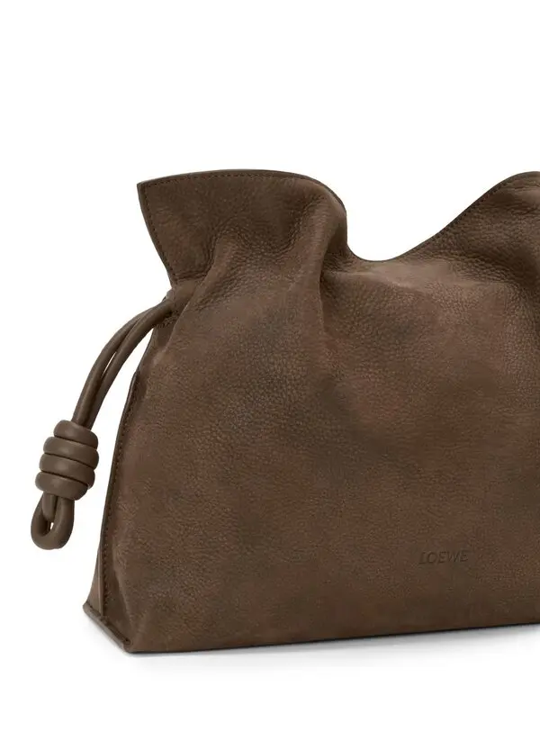 Loewe Medium Flamenco Clutch In Grained Nubuck