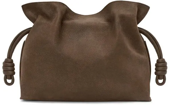Loewe Medium Flamenco Clutch In Grained Nubuck