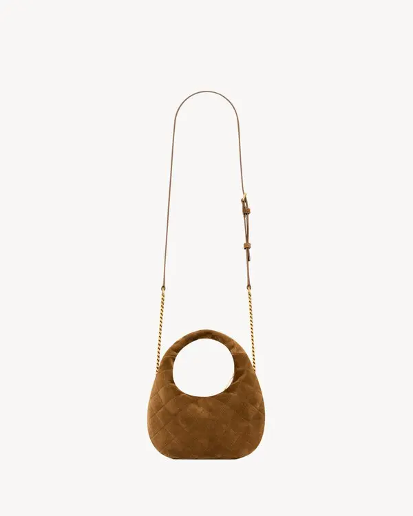 Saint Laurent Borsa Mini Icarino In Suede Trapuntato