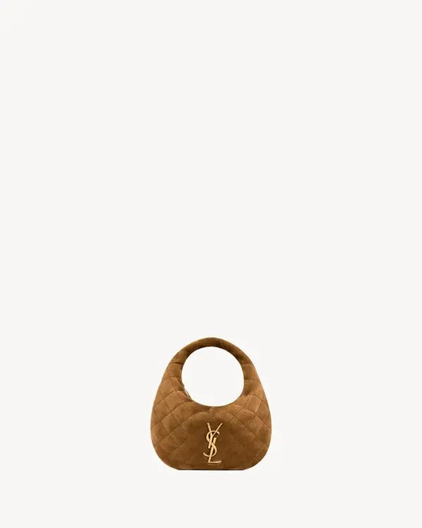 Saint Laurent Borsa Mini Icarino In Suede Trapuntato
