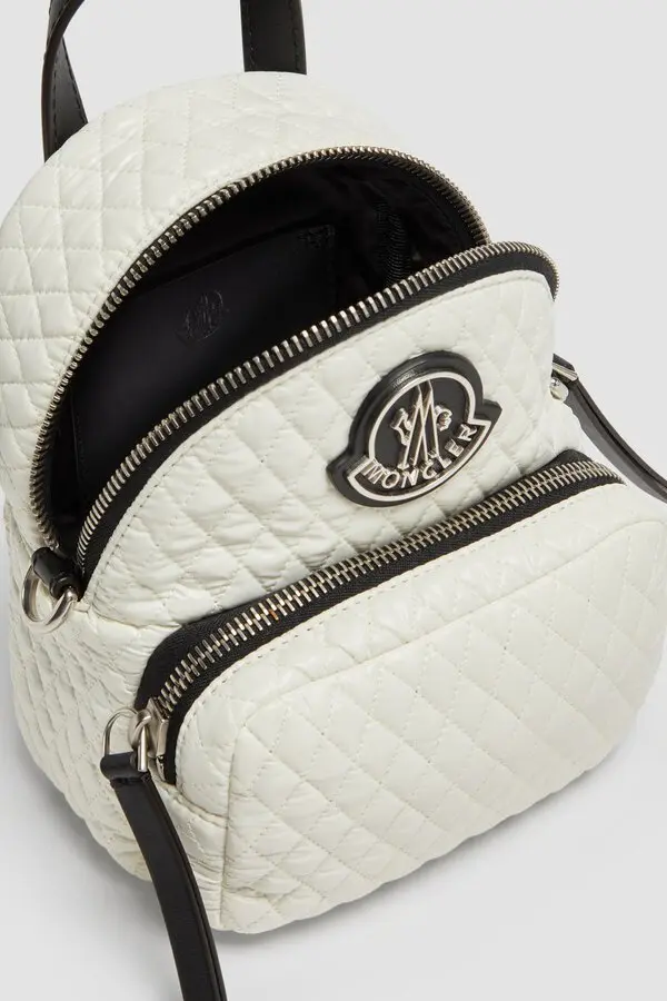 Moncler Quilted Cross Body Bag - White