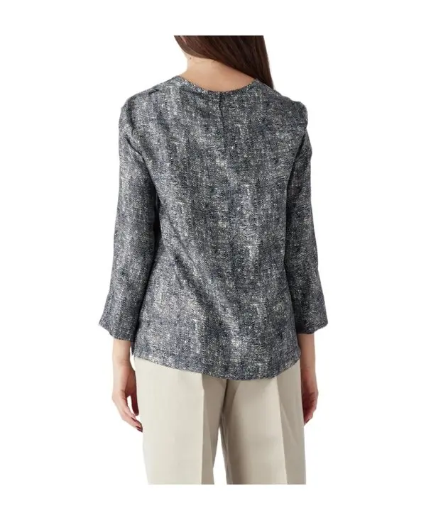Max Mara Speckled-print Silk Blouse