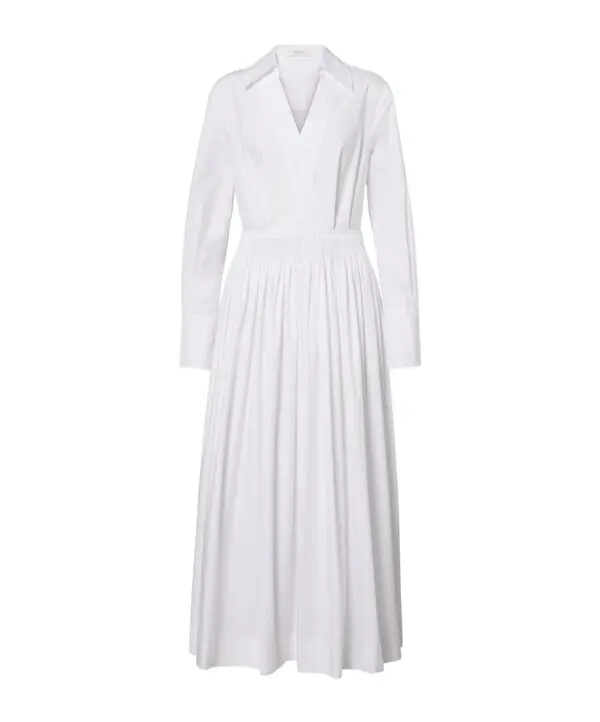 JOSEPH Kathe Cotton Poplin Midi Dress - White