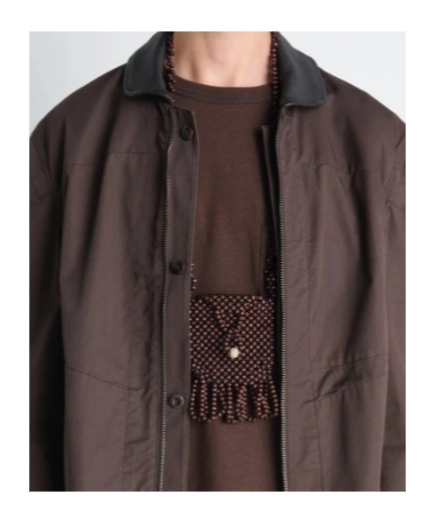 LEMAIRE Grigri Necklace Bag In Wooden Beads