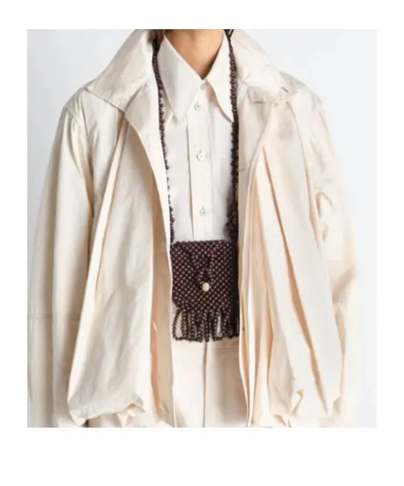 LEMAIRE Grigri Necklace Bag In Wooden Beads