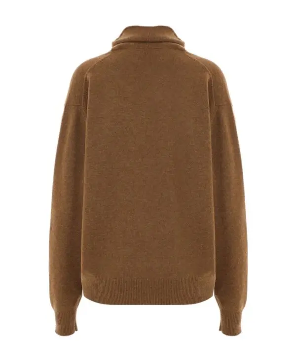 Plan C Long-sleeved Scarf Collar Knitted Shirt