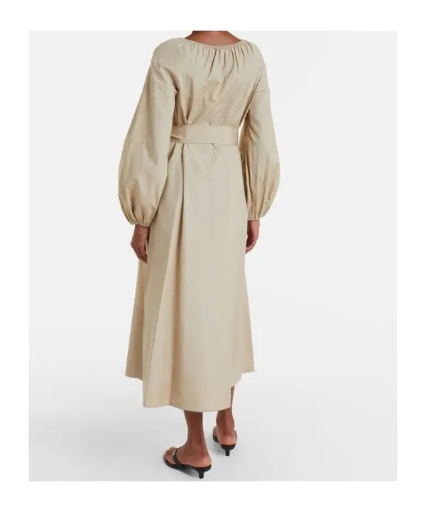 Vince Belted Cotton Poplin Midi Dress