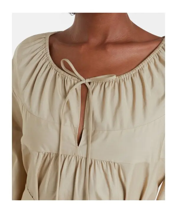 Vince Belted Cotton Poplin Midi Dress