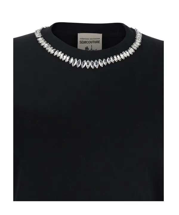 SEMICOUTURE Embellished Round Neck T-shirt