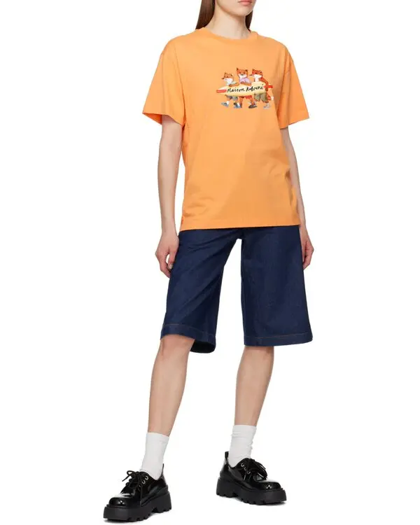 Maison Kitsuné Crewneck T-shirt With Fox Print