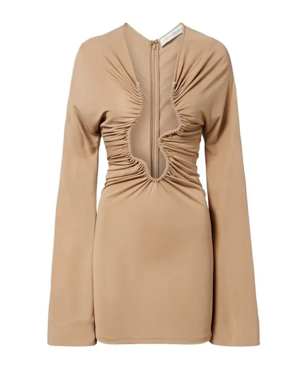 Christopher Esber Salacia Ruched Minidress - Nude
