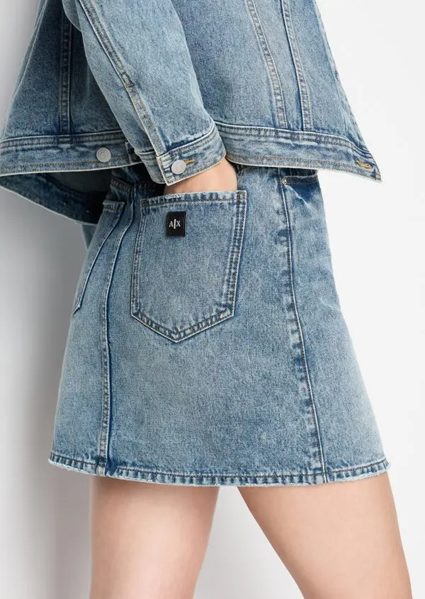 Armani Exchange High-waisted Denim Skirt