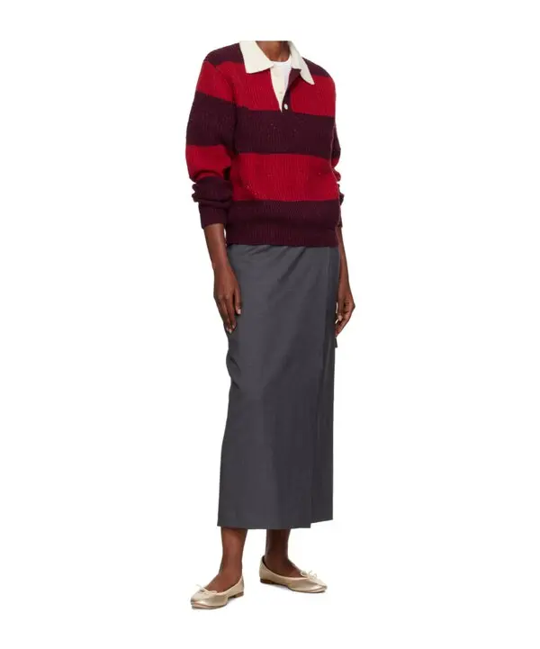 DUNST Ribbed Striped Polo Knitwear