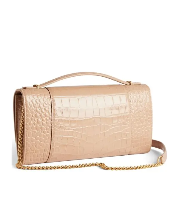 Balenciaga Hourglass Pochette With Chain - Nude