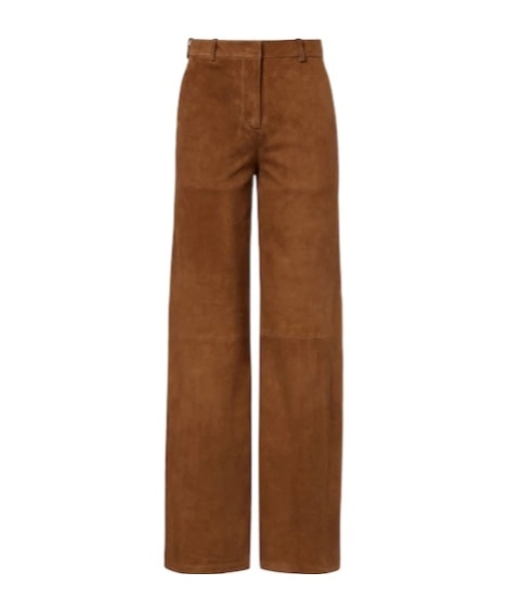 Nour Hammour Coda Suede Wide-leg Pants - Brown