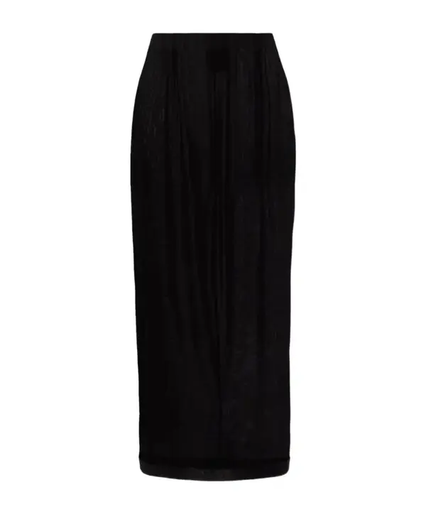 Wardrobe.NYC Ruched Midi Skirt - Black