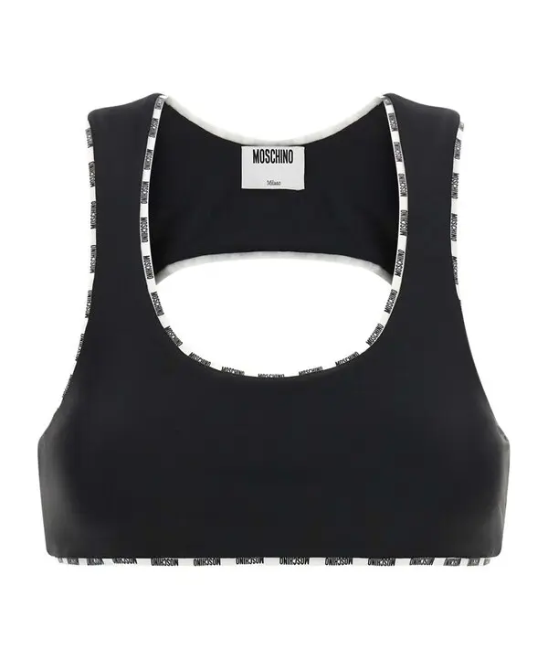 Moschino Crew-neck Sports Tank Top - White/black