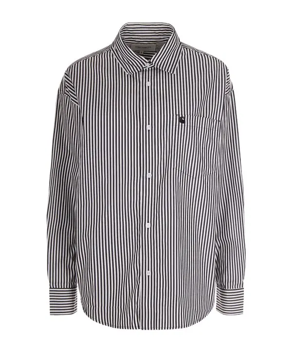 Carhartt Work In Progress Striped Long Sleeve Shirt With Logo Detail