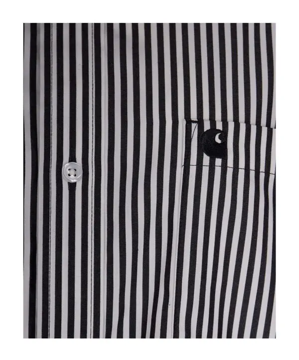 Carhartt Work In Progress Striped Long Sleeve Shirt With Logo Detail