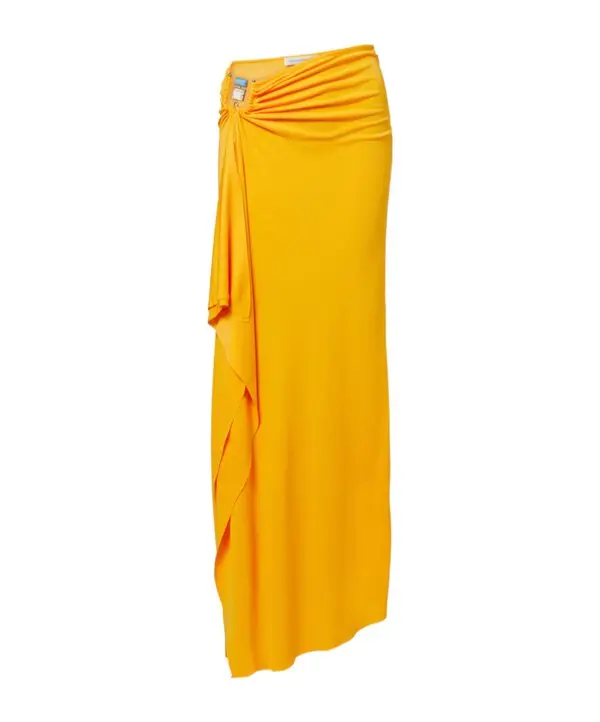 Christopher Esber Embellished Pleated Long Skirt - Orange