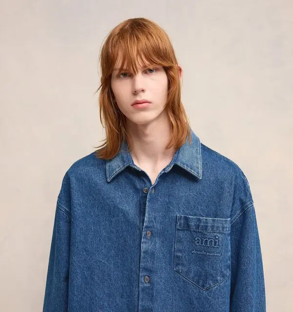 AMI Paris Button-up Denim Shirt