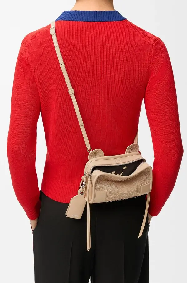 Loewe Mini Lion Fringed Cut Amazona Shoulder Bag