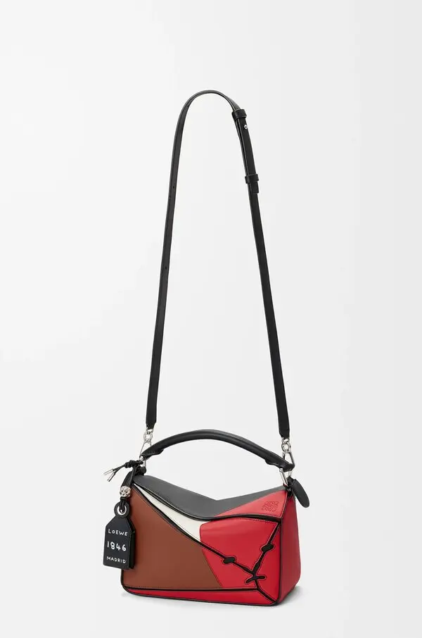 Loewe Small Lion Intarsia Puzzle Shoulder Bag
