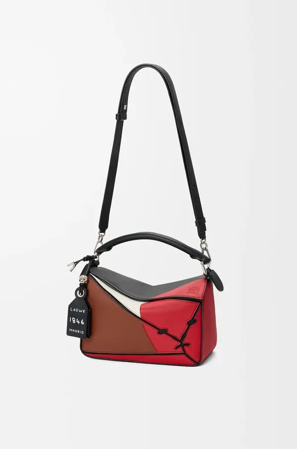 Loewe Small Lion Intarsia Puzzle Shoulder Bag