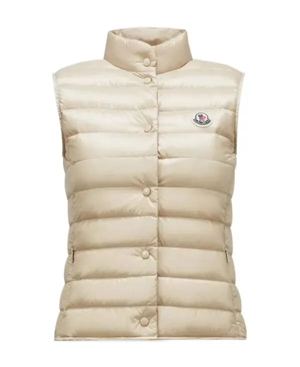 Moncler Liane High-neck Gilet - Nude