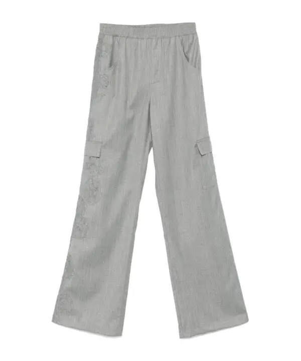 Ermanno Scervino Lace-embellished Trousers - Gray