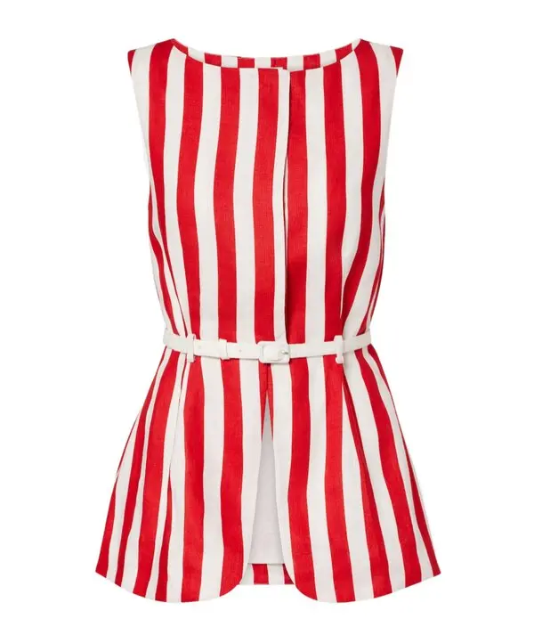 Posse Pamela Striped Linen Vest - No