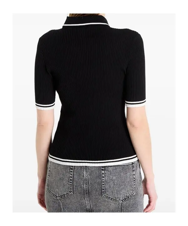 Off-White Ribbed Short-sleeve Top