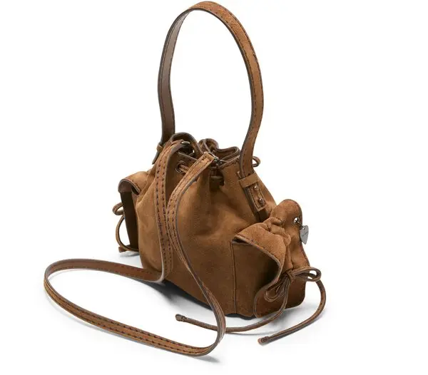 Acne Studios Mini Multipocket Suede Bucket Bag