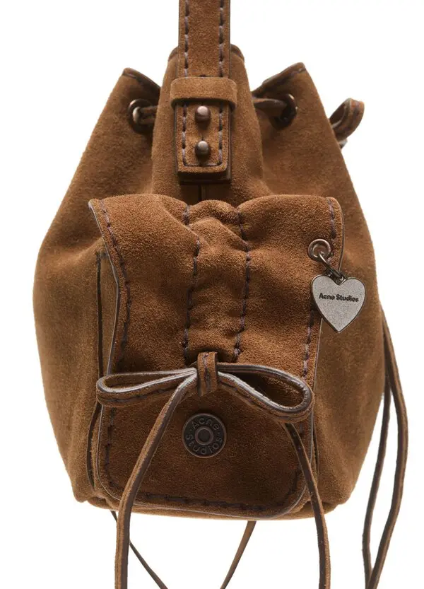 Acne Studios Mini Multipocket Suede Bucket Bag