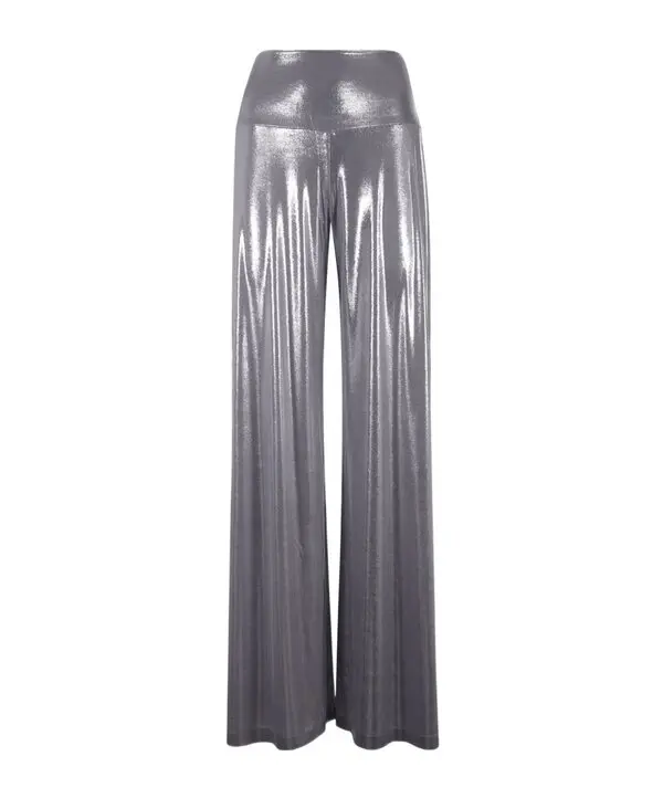 Norma Kamali Metallic Flared Trousers