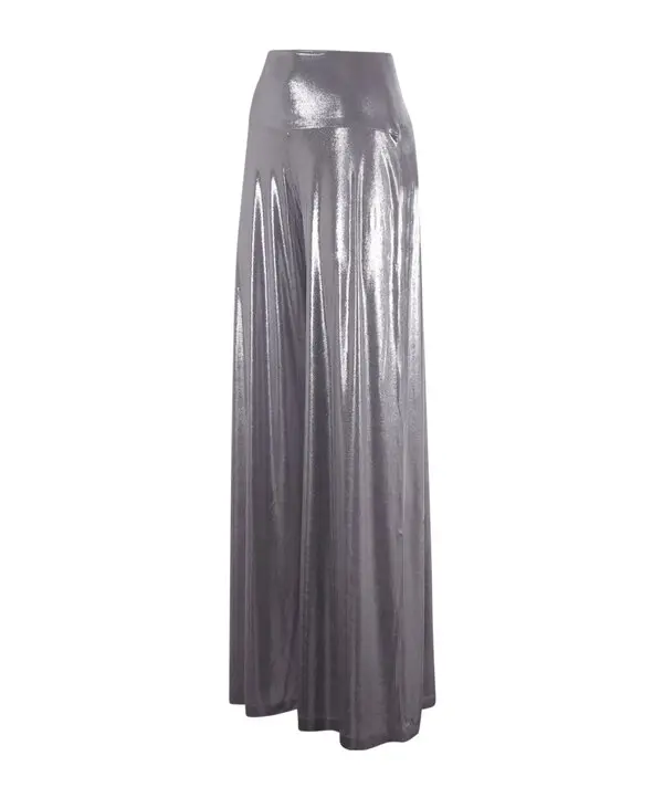 Norma Kamali Metallic Flared Trousers